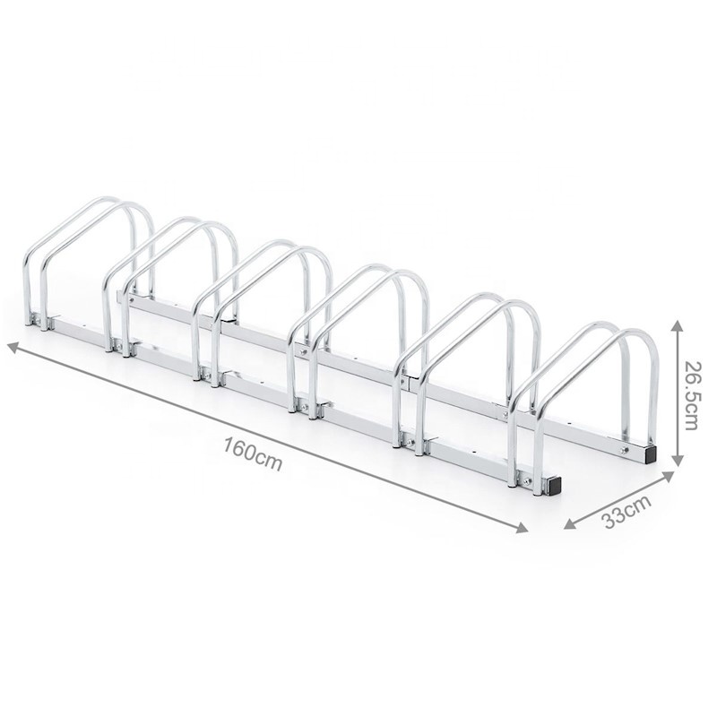 Low Profile Bike Rack LPBR07, 6-Bike, Galvanized Surface - Tailongrise