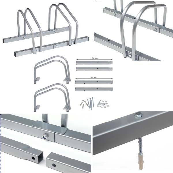 Low Profile Bike Rack LPBR03, 2-Bike, Galvanized Surface - Tailongrise